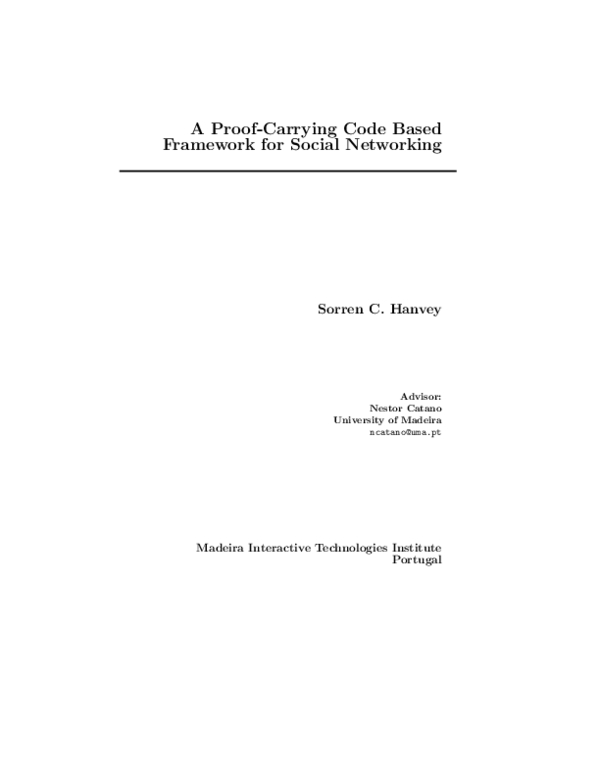 (PDF) A Proof-Carrying Code Based Framework for Social Networking