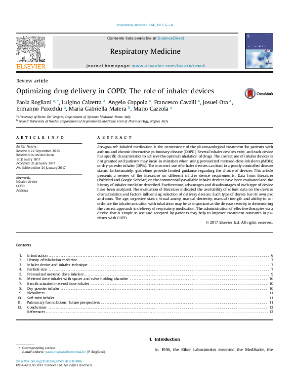 (PDF) Optimizing drug delivery in COPD: The role of inhaler devices