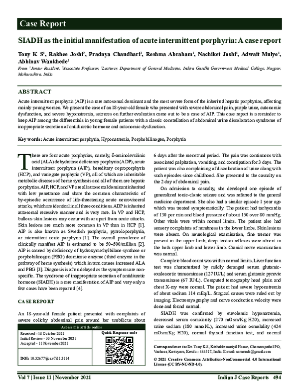 (PDF) SIADH as the initial manifestation of acute intermittent ...