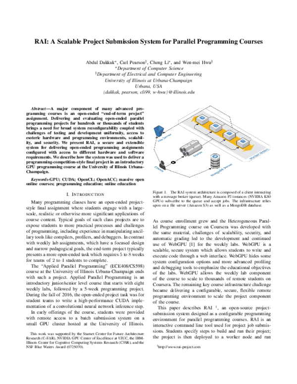 (PDF) RAI: A Scalable Project Submission System for Parallel Programming Courses