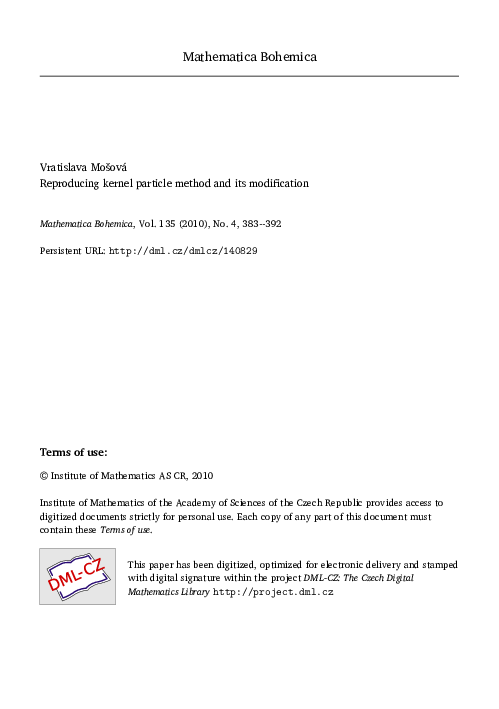 (PDF) Reproducing kernel hierarchical partition of unity, Part I—formulation and theory