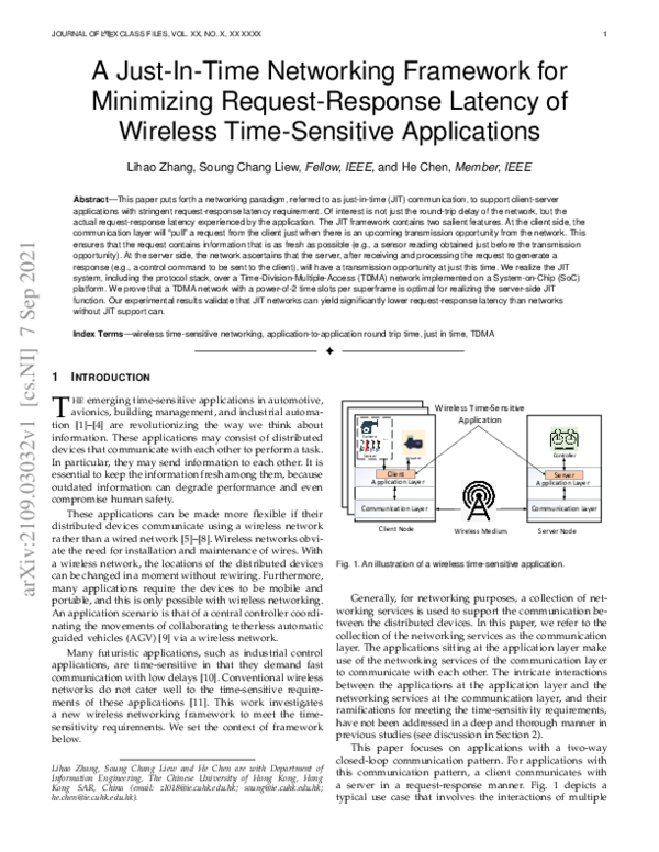 (PDF) A Just-In-Time Networking Framework for Minimizing Request-Response Latency of Wireless ...
