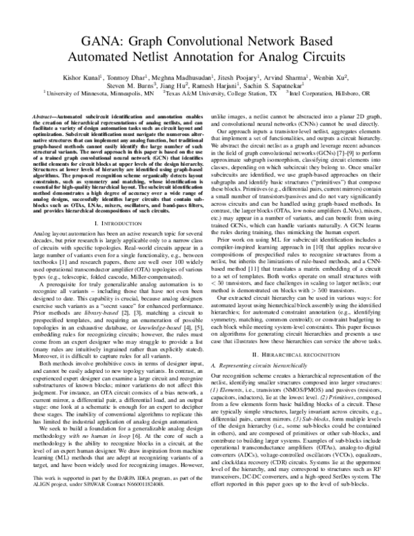 Pdf Gana Graph Convolutional Network Based Automated Netlist