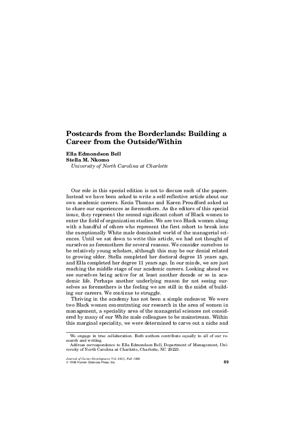 (PDF) Postcards from the Borderlands: Building a Career from the ...