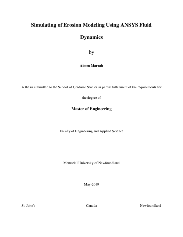 Pdf Simulating Of Erosion Modeling Using Ansys Fluid Dynamics