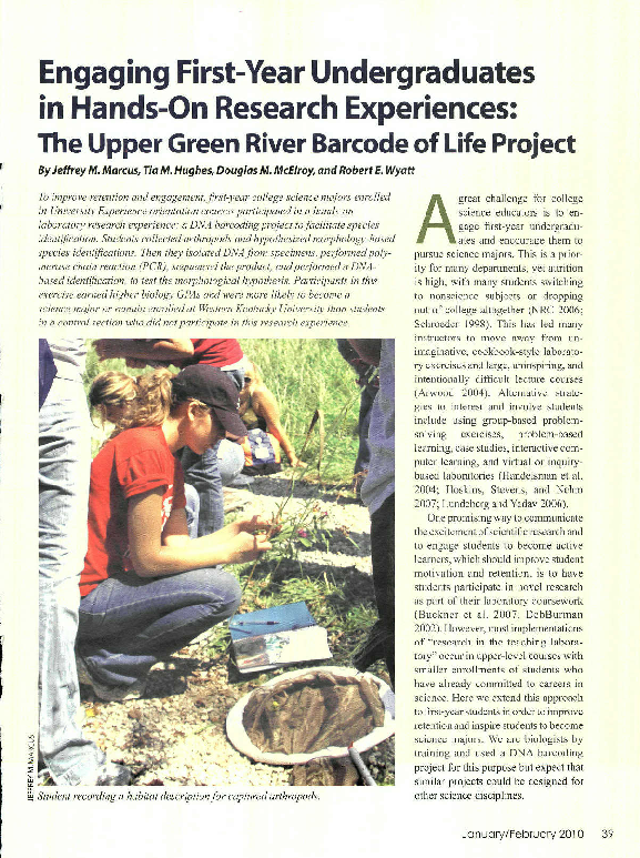 (PDF) Engaging first-year undergraduates in hands-on research ...