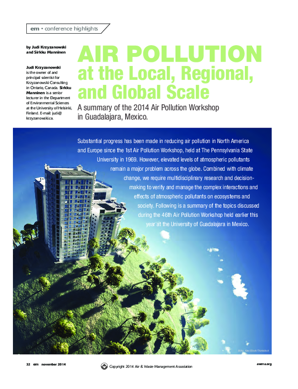(PDF) Air Pollution at the local, regional, and global scale