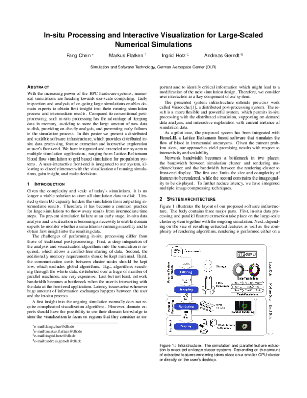 Pdf In Situ Processing And Interactive Visualization For Large Scaled Numerical Simulations