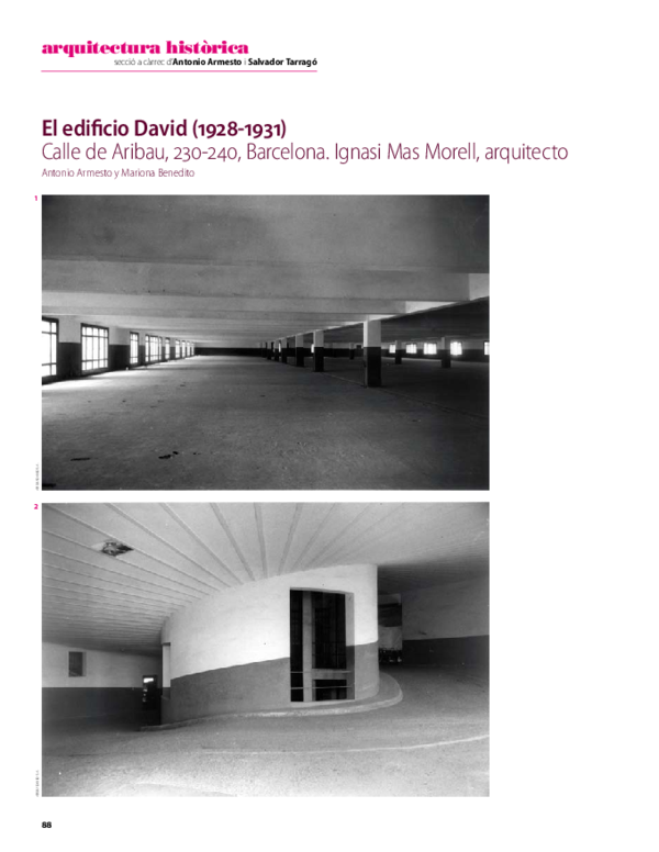 (PDF) El edificio David (1928-1931) : Calle de Aribau, 230-240, Barcelona. Ignasi Mas Morell ...