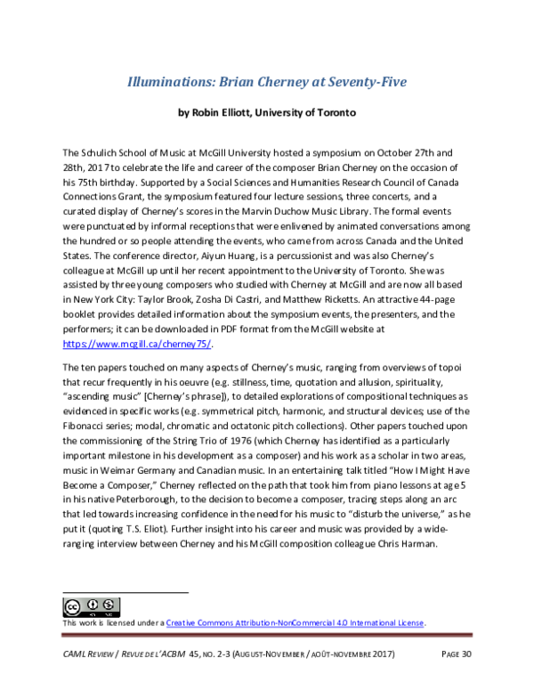 (PDF) Illuminations: Brian Cherney at Seventy-Five (Symposium Report)