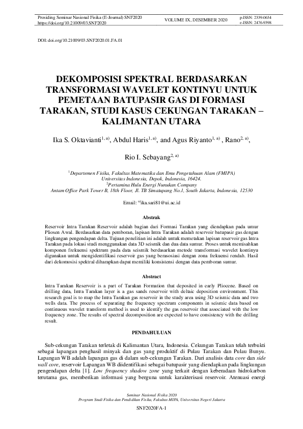 (PDF) Dekomposisi Spektral Berdasarkan Transformasi Wavelet Kontinyu ...