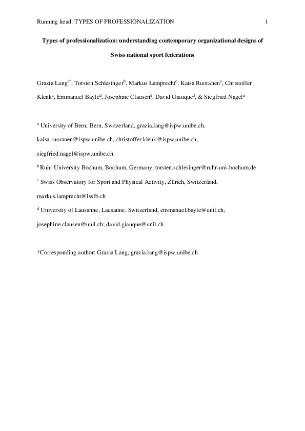 (PDF) Types of professionalization