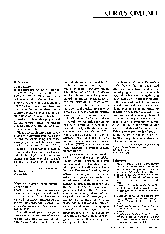 (PDF) Metacarpal cortical measurements