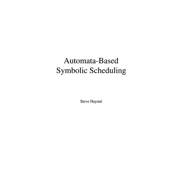 (PDF) Automata-based symbolic scheduling