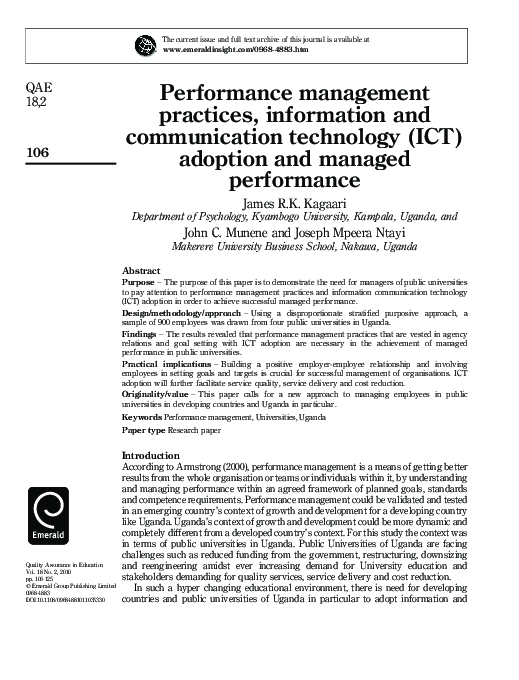 (PDF) Performance management practices, information and communication ...