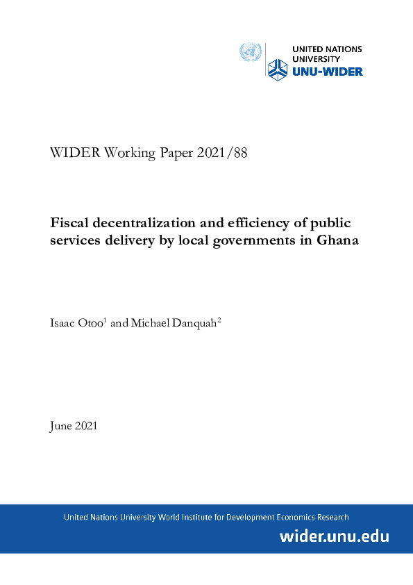 (PDF) Fiscal decentralization and efficiency of public services ...