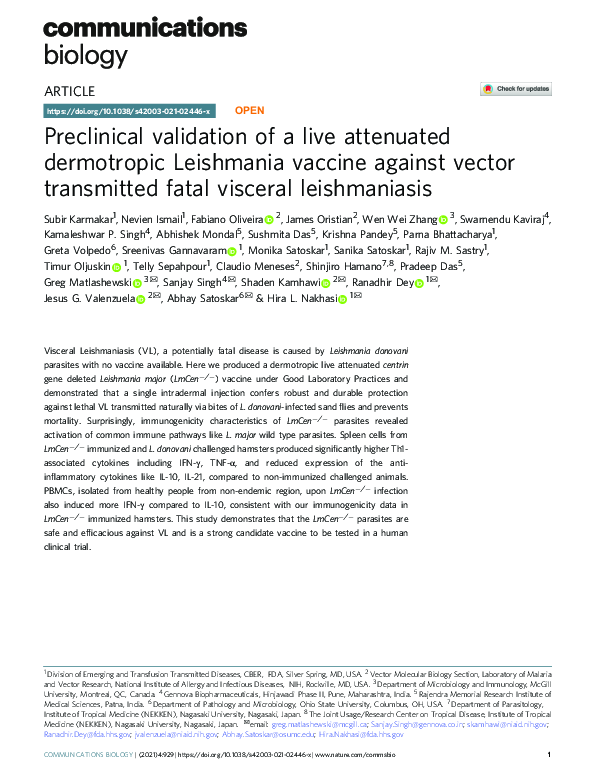 (PDF) Preclinical validation of a live attenuated dermotropic ...