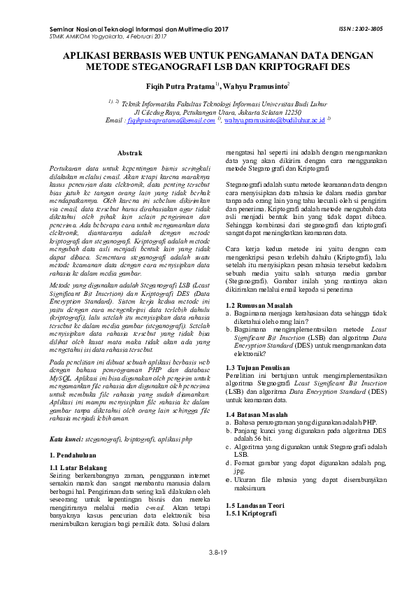 Pdf Aplikasi Berbasis Web Untuk Pengamanan Data Dengan Metode