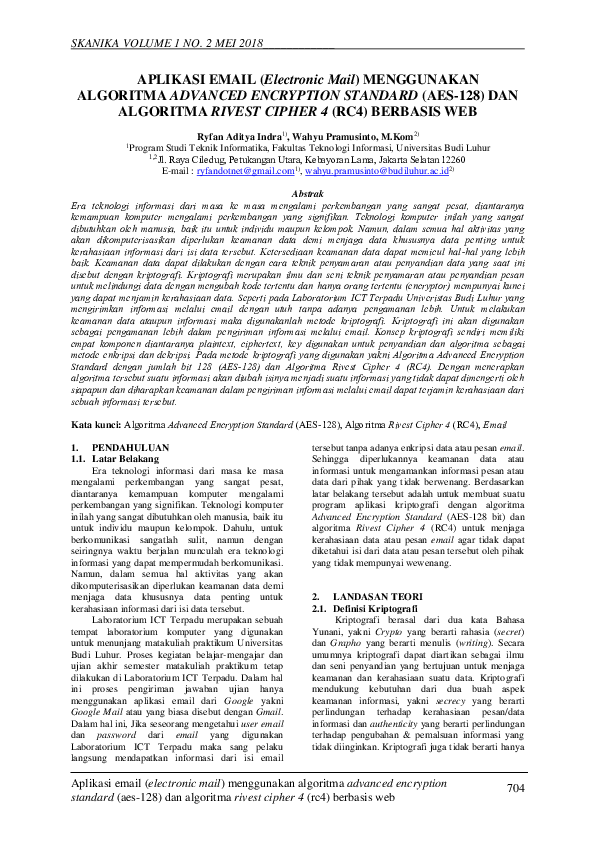 (PDF) Aplikasi Email (Electronic Mail) Menggunakan Algoritma Advanced ... (PDF) Aplikasi Email (Electronic Mail) Menggunakan Algoritma Advanced ...