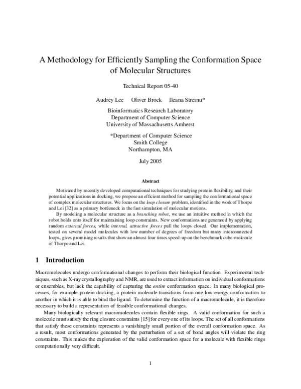 (PDF) A methodology for efficiently sampling the conformation space of molecular structures