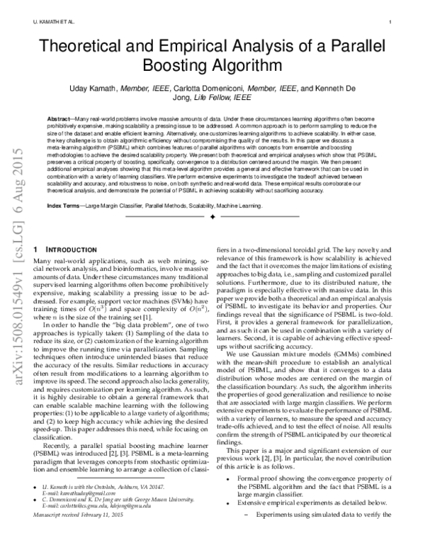 (PDF) Theoretical and Empirical Analysis of a Parallel Boosting Algorithm | Kenneth De Jong ...