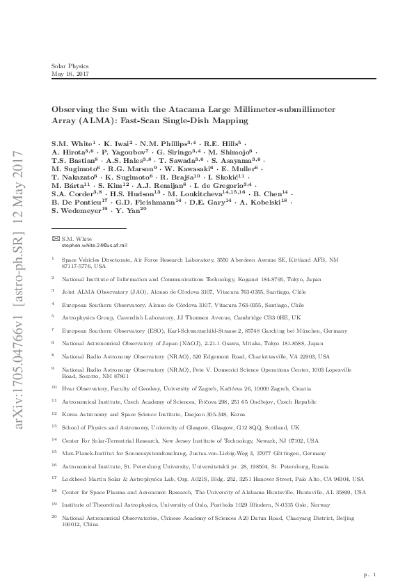 (PDF) Observing the Sun with the Atacama Large Millimeter-submillimeter ...