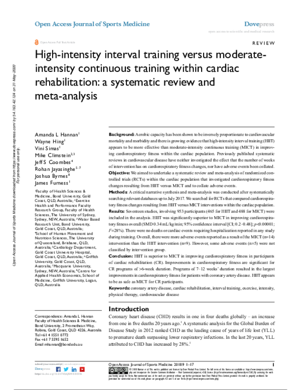 (PDF) High-intensity interval training versus moderate-intensity continuous training within ...