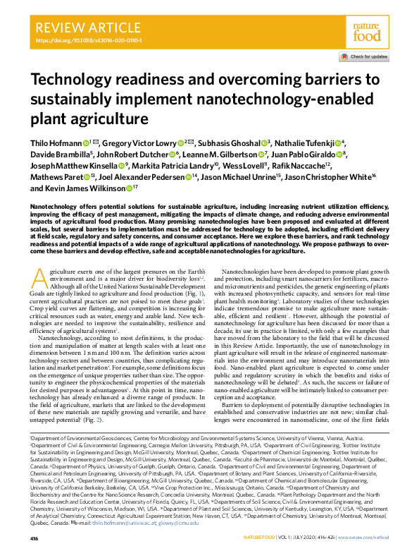 (PDF) Technology readiness and overcoming barriers to sustainably ...