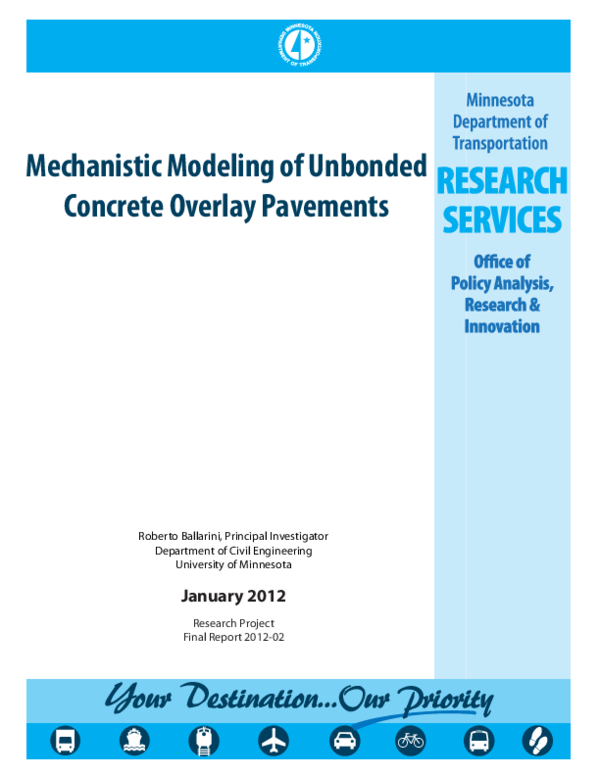 (PDF) Mechanistic Modeling of Unbonded Concrete Overlay Pavements