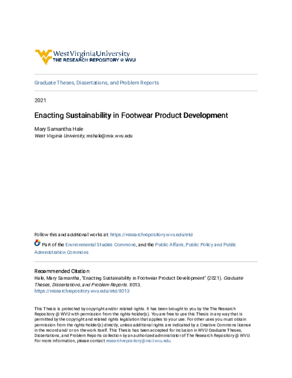(PDF) Enacting Sustainability in Footwear Product Development
