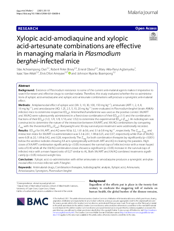 (PDF) Xylopic acid-amodiaquine and xylopic acid-artesunate combinations ...