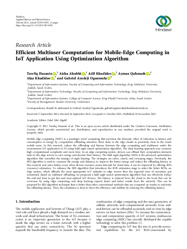 Pdf Efficient Multiuser Computation For Mobile Edge Computing In Iot Application Using