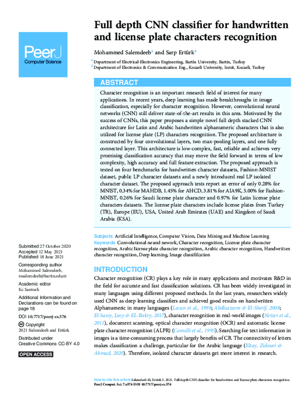 (PDF) Full depth CNN classifier for handwritten and license plate ...