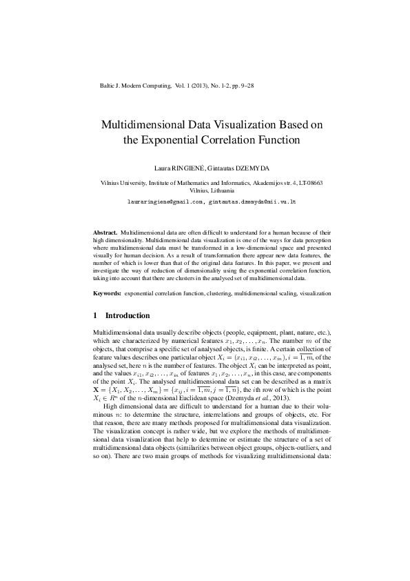 (PDF) Exponential Correlation for Data Visualization