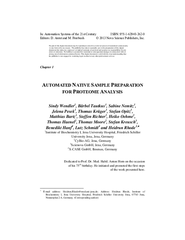 (PDF) Automated Native Sample Preparation