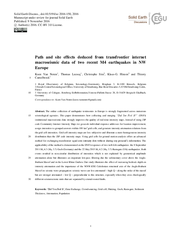 (PDF) Path and site effects deduced from transfrontier internet ...