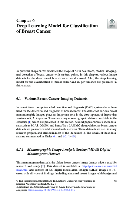 (PDF) Deep Learning Model for Classification of Breast Cancer