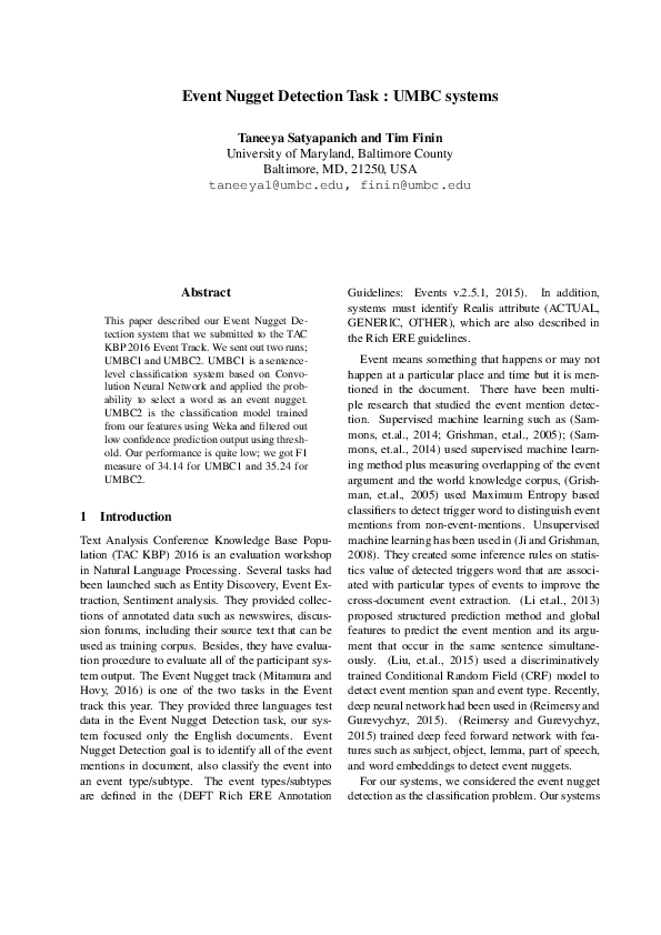 (PDF) Nugget Detection Task : UMBC systems