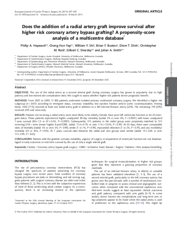 (PDF) Does the addition of a radial artery graft improve survival after ...