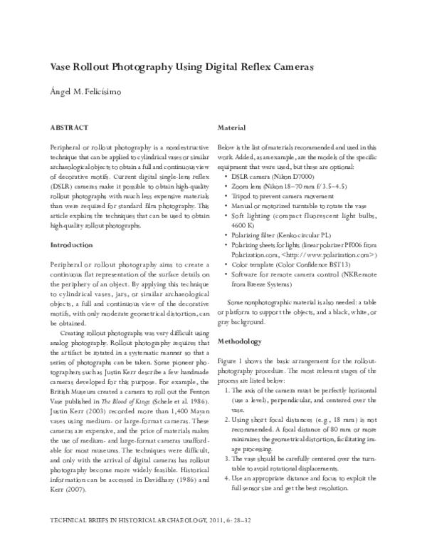 (PDF) High-Quality Rollout Photography for Cylindrical Vases
