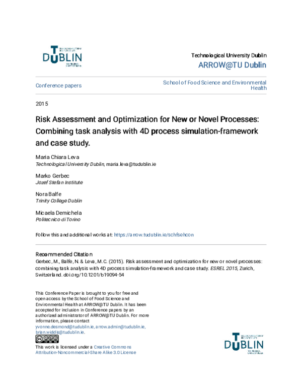 (PDF) Risk assessment and optimization for new or novel processes: Combining task analysis with ...