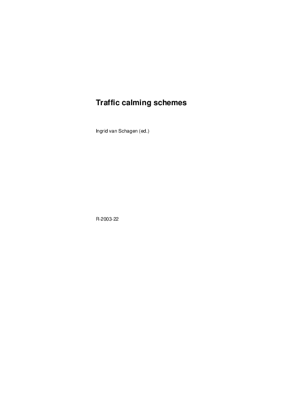 (PDF) Traffic calming schemes