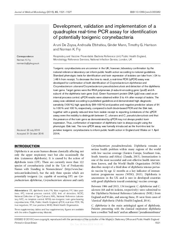 (PDF) Development, validation and implementation of a quadruplex real-time PCR assay for ...