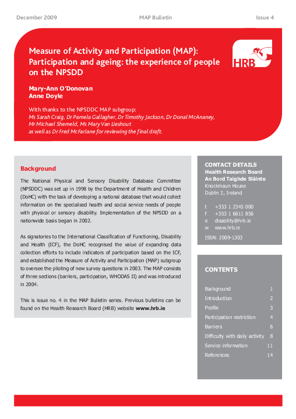 (PDF) Measure of Activity and Participation (MAP): Participation and ...