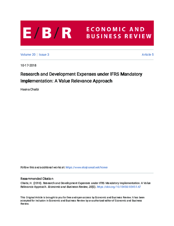 (PDF) Research and Development Expenses under IFRS Mandatory ...