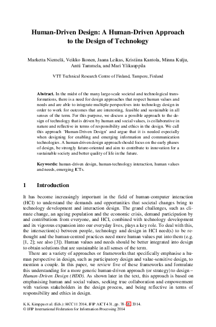 (PDF) Human-Driven Design: A Human-Driven Approach to the Design of ...