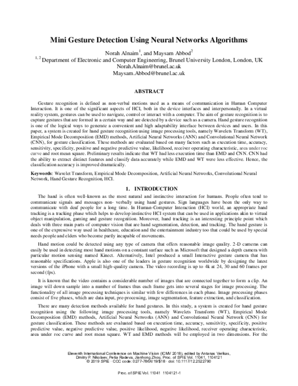 Pdf Mini Gesture Detection Using Neural Networks Algorithms Maysam 2547