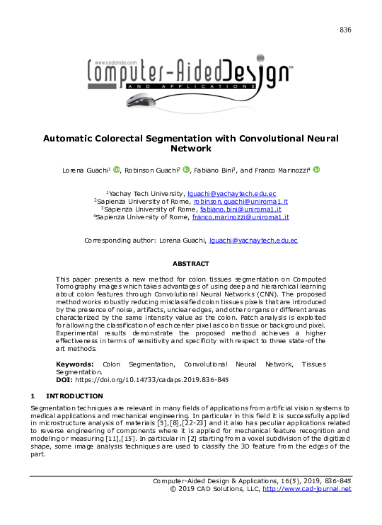 (PDF) Automatic Colorectal Segmentation with Convolutional Neural Network