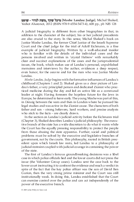 (PDF) [Moshe Landau: Judge]