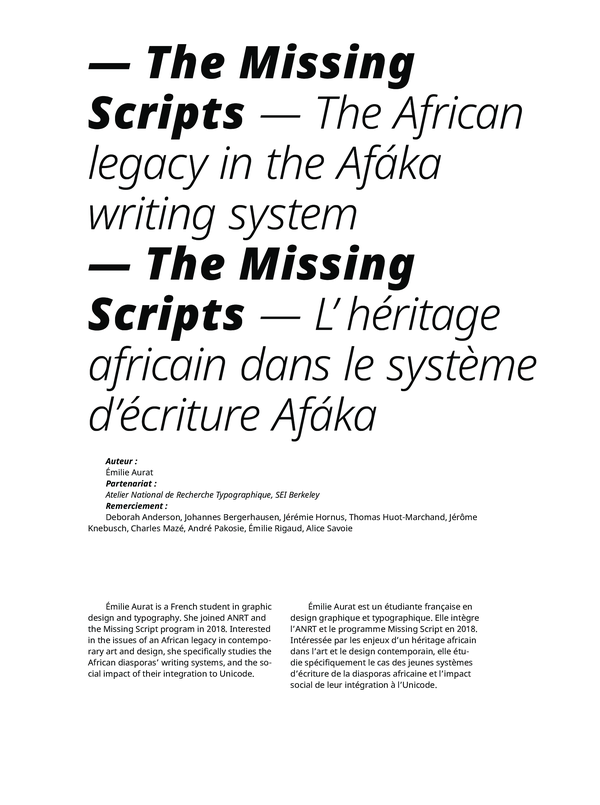(PDF) Inscription en relation Afaka and the african writing systems2